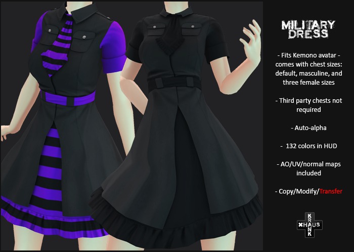 Second Life Marketplace - krankhaus - Kemono - Military Dress