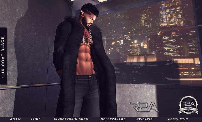 Second Life Marketplace - R2A BLACK FUR COAT