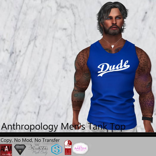 Second Life Marketplace - "Dude!" Men's Tank Top (FTN)