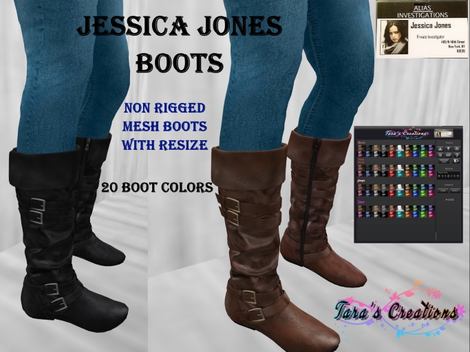 Second Life Marketplace - Tara's Creations Jessica Jones Boots DEMO