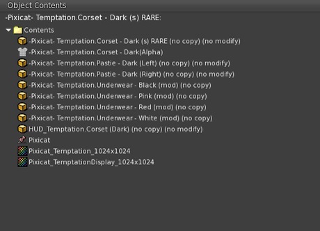 Second Life Marketplace - -Pixicat- Temptation.Corset - Dark (s) RARE