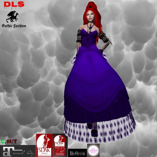 Second Life Marketplace - Gothic lace dress purple boxed