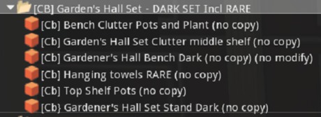 Second Life Marketplace - [CB] Garden's Hall Set - DARK SET Incl RARE