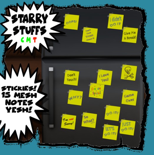 Second Life Marketplace - Starry Stuffs Sticky Notes (Copy/No Trans)