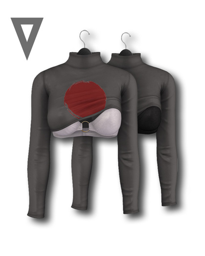 Second Life Marketplace - Vinyl - Scars Turtleneck/Bra Pak GREY