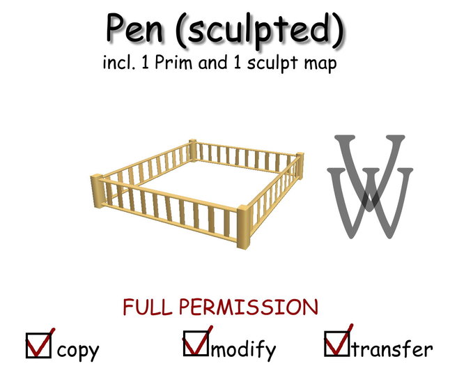 Second Life Marketplace - pet pen (sculpted)
