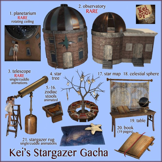 Second Life Marketplace - 14. Kei's Stargazer Gacha (Capricornus bench)