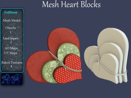 Second Life Marketplace - ~tc~ Mesh Heart Blocks FullPerm Kit