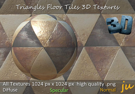 Second Life Marketplace - JU Triangles Floor Tiles 3D Textures Full Perm