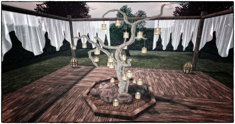 Second Life Marketplace - Nyns Dead Lamp Tree/Drapes Gazebo