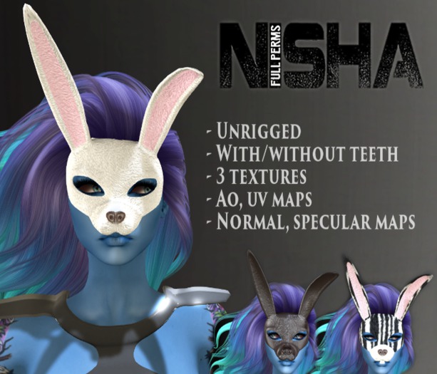 Second Life Marketplace - Nisha - Creepy easter bunny mask fullperm ...