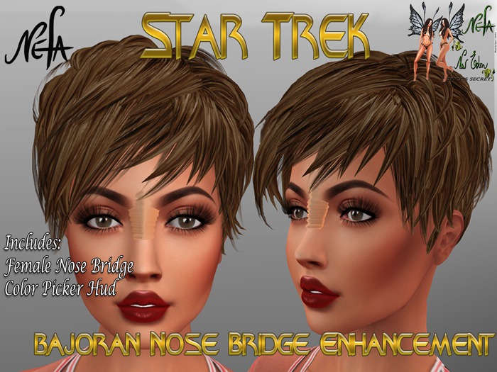 Second Life Marketplace - NEFA Bajoran Nose Bridge - Female Star Trek ...