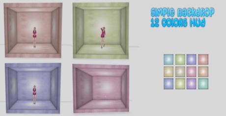 Second Life Marketplace - SoCute- Simple Backdrop 01- 12 Colors Hud