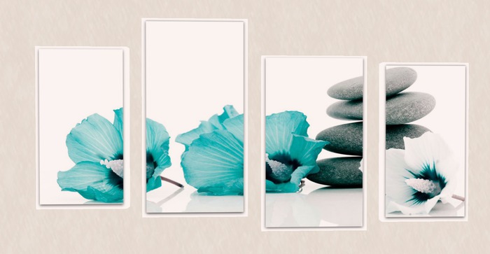 Second Life Marketplace - art 4 panels teal