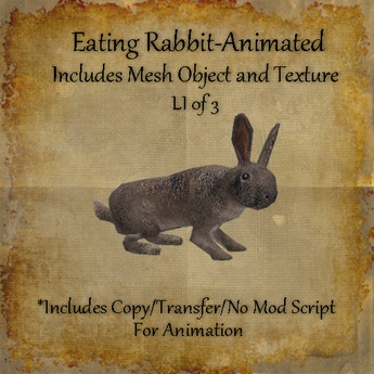 Second Life Marketplace - Bad Katz Animated Eating Rabbit