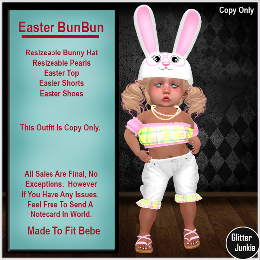Second Life Marketplace Glitter Junkie Easter Bunbun Pink Bebe
