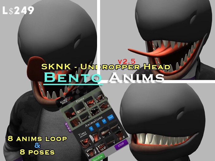 Second Life Marketplace - [KLMC] Bento HUD :: SKNK - Undropper Head V.2.5