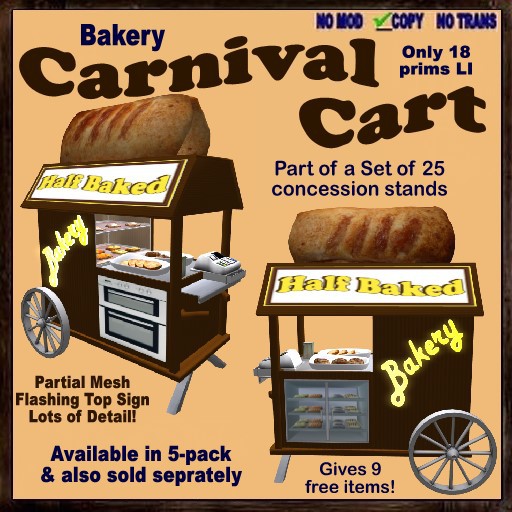 Second Life Marketplace - Carnival Carts: Half Baked -food bakery theme ...