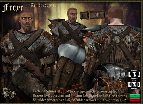 Second Life Marketplace - Armor cover set for Jerkin Freyr