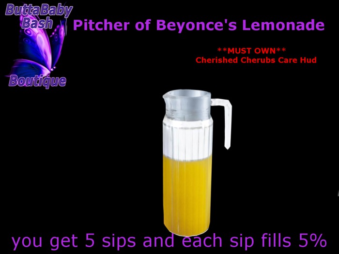 Second Life Marketplace - !B4! Pitcher of Beyonce's Lemonade~rez me ...