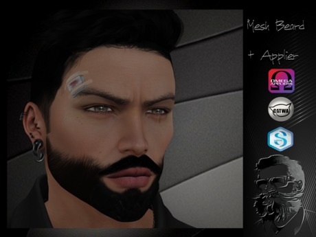 Second Life Marketplace - .::CDC Beard Mesh 03 Goatee Black V2 (ADD-ME)