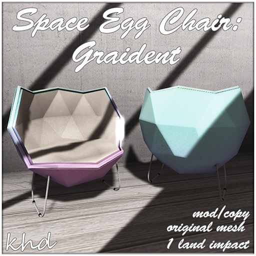 Second Life Marketplace - .::KHD::. Space Egg Chair: Graident