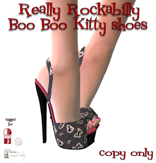 Second Life Marketplace - Reallly Rockabilly Boo Boo Kitty Shoes