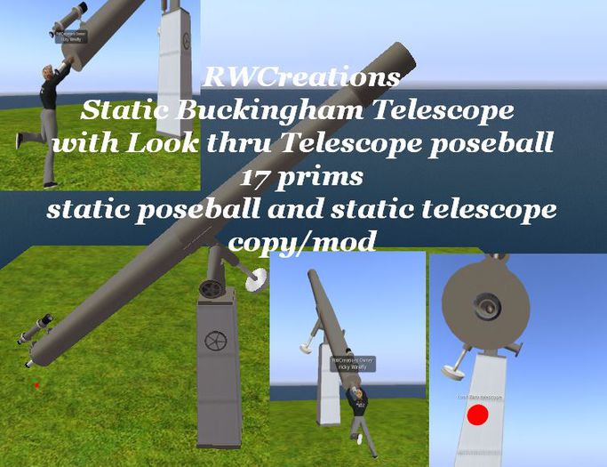 Second Life Marketplace - Static Buckingham Land Telescope with Look ...