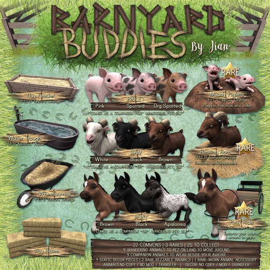 Second Life Marketplace - JIAN Barnyard Buddies :: Pony Black (Wander ...