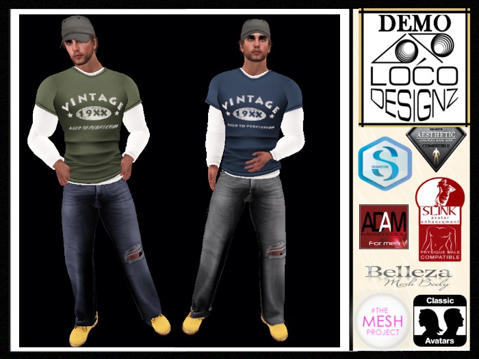 Second Life Marketplace - DEMO_::LD:: Vintage Perfection Male Outfit ...