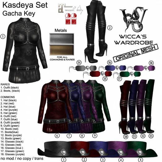 Second Life Marketplace - Wicca's Wardrobe - Kasdeya Hat [Red] [GACHA]