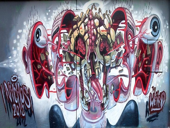 Second Life Marketplace - Urban graffiti. Splatter Face. Texture 1024*256