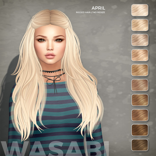 Second Life Marketplace - Wasabi // April Mesh Hair - Blonds
