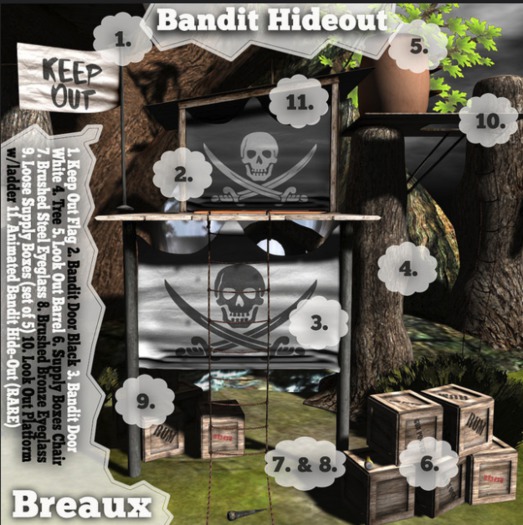 Second Life Marketplace - 2. Bandit Hideout - Bandit Door Black - Breaux