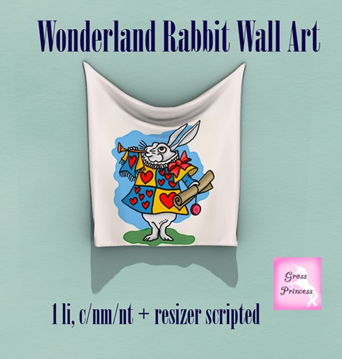 Second Life Marketplace - {.Gross Princess.} Wonderland Rabbit Wall Art ...
