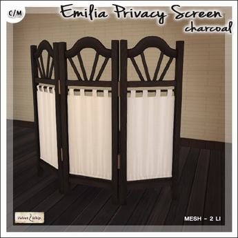 Second Life Marketplace - [V/W] Emilia Privacy Screen Charcoal - Rustic ...