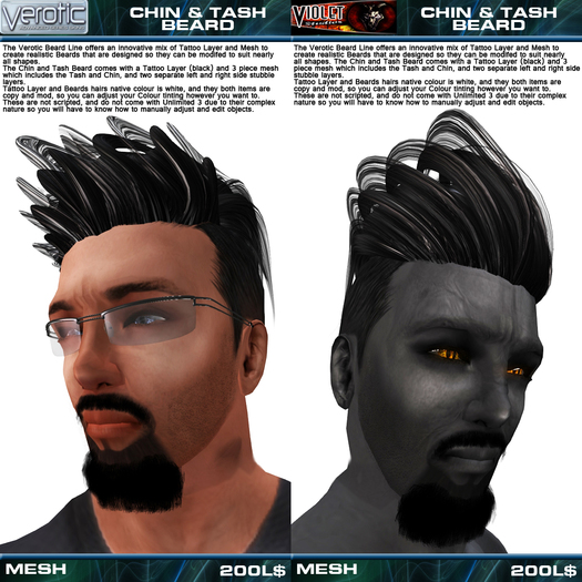 Second Life Marketplace - Violet Studios - Verotic Beards - Chin And ...