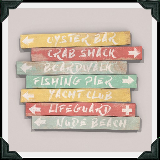 Second Life Marketplace - brocante. beach resort signs [boxed]