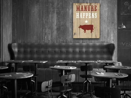 Second Life Marketplace - MANURE HAPPENS Painted Planks Sign | Mesh