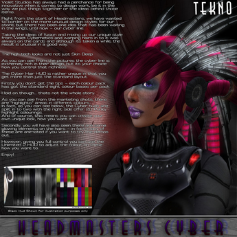 Second Life Marketplace - Violet Studios Headmaster Cyber Hair Studio ...