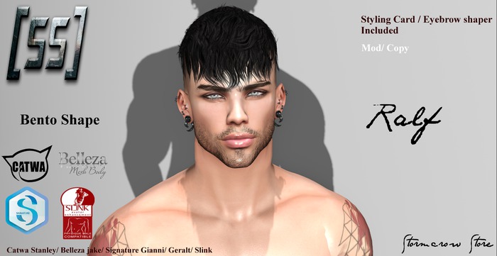 Second Life Marketplace - [Stormcrow Store] Ralf Bento Male Shape Catwa ...
