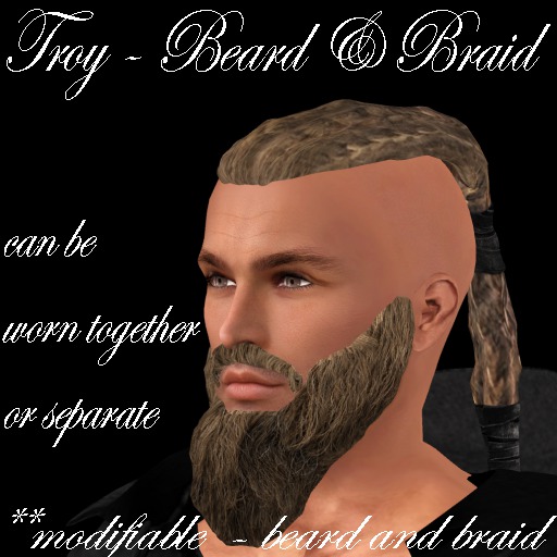 Second Life Marketplace - YGTL - TROY FULL BEARD/MUSTAUCHE & BRAID