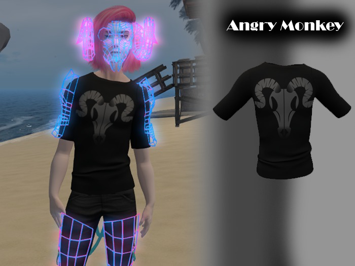 Second Life Marketplace - - Angry Monkey - Kuroo Ram Skull tex
