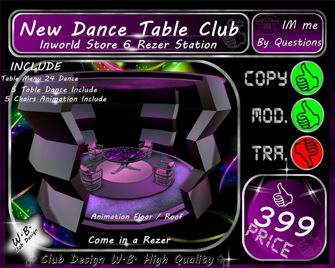 Second Life Marketplace - * New Club Dance Table