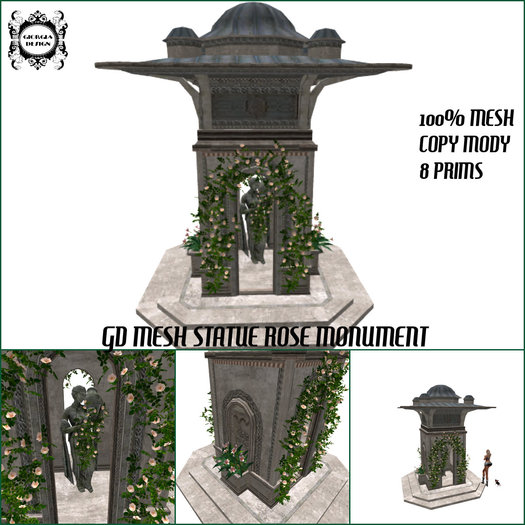 Second Life Marketplace - GD MESH STATUE ROSE MONUMENT