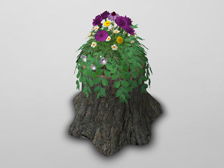 Second Life Marketplace - (Challis) Tree Stump Planter - Wild Flowers ...