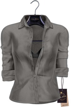 Second Life Marketplace - Tres Blah - Relaxed Blouse - Grey (Mesh) Maitreya
