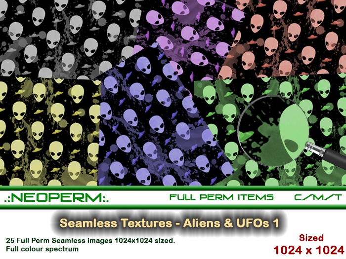 Second Life Marketplace - .:NeoPerm:. Aliens & UFOs 01_1024x1024 - NP1220 FULL PERM TEXTURES