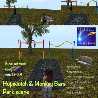 Second Life Marketplace - At the Park Hopscotch & Monkey Bars scene-crate