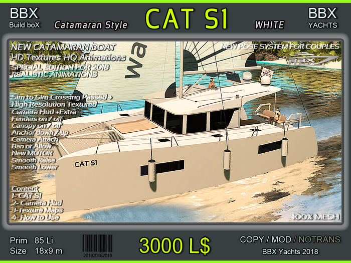 Second Life Marketplace - Sailboat Cat S1